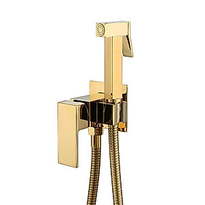 ifgswopq Handheld Bidet Sprayer for Toilet Single Handle Bidet Toilet Sprayer to Connect Wash Basin Hot and Cold Mix Chrome (Gold)