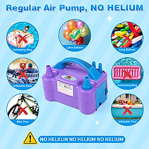 NuLink Electric Portable Dual Nozzle Balloon Blower Pump Inflation for Decoration, Party [110V~120V, 600W, Purple]