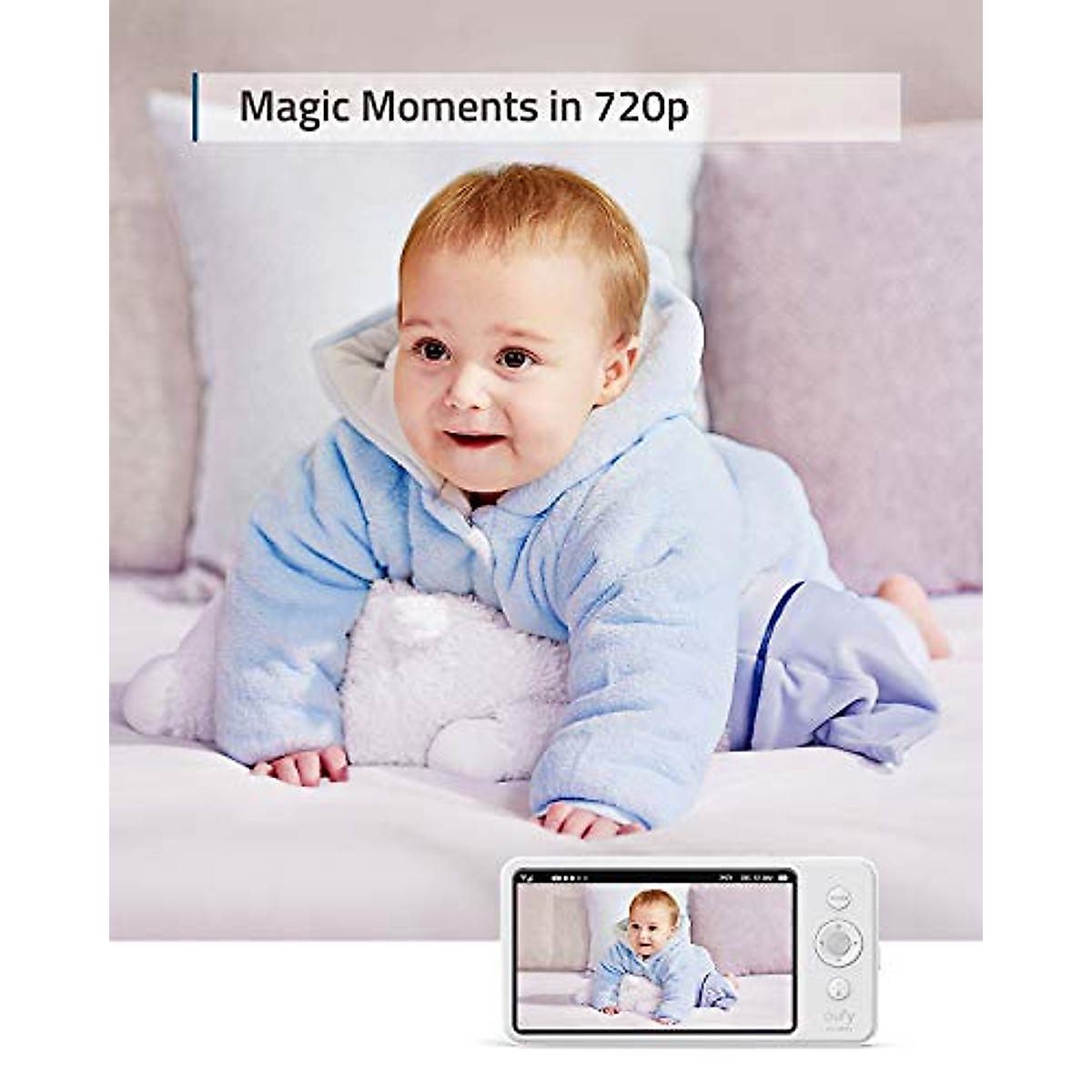 eufy Security, SpaceView Pro Video Baby Monitor with 5" Screen, Two-Way Audio, Security Camera, 720p, Pan & Tilt, Night Vision, Lullaby Player, Wide Angle Lens Not Included (No App Required)
