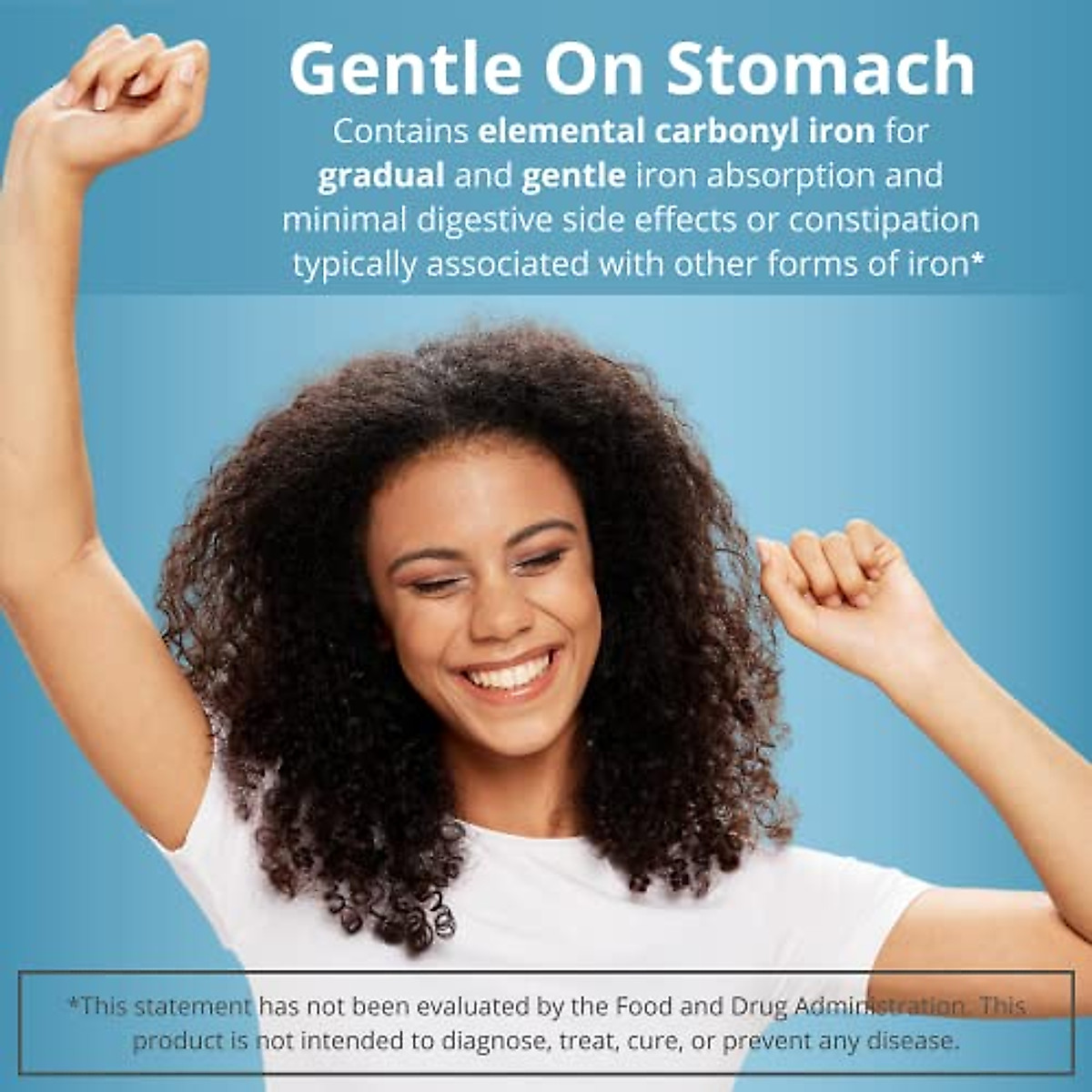 High Potency Carbonyl Iron Tablet 65 mg with 270 mg Vitamin C (90 Count), Dye Free (Pack of 1)