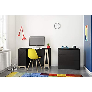 Nexera 608606 Atypik 3-Drawer Storage, Black Filing Cabinet