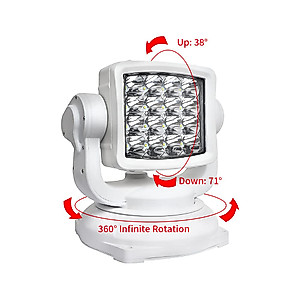 EXZEIT 80W Led Searchlight for Boat Marine, 8000Lumens Spotlight with Wireless Remote, Magnetic Base, Cigarette Lighter Cable, Great for Rescue Restoration Offroad Lighting