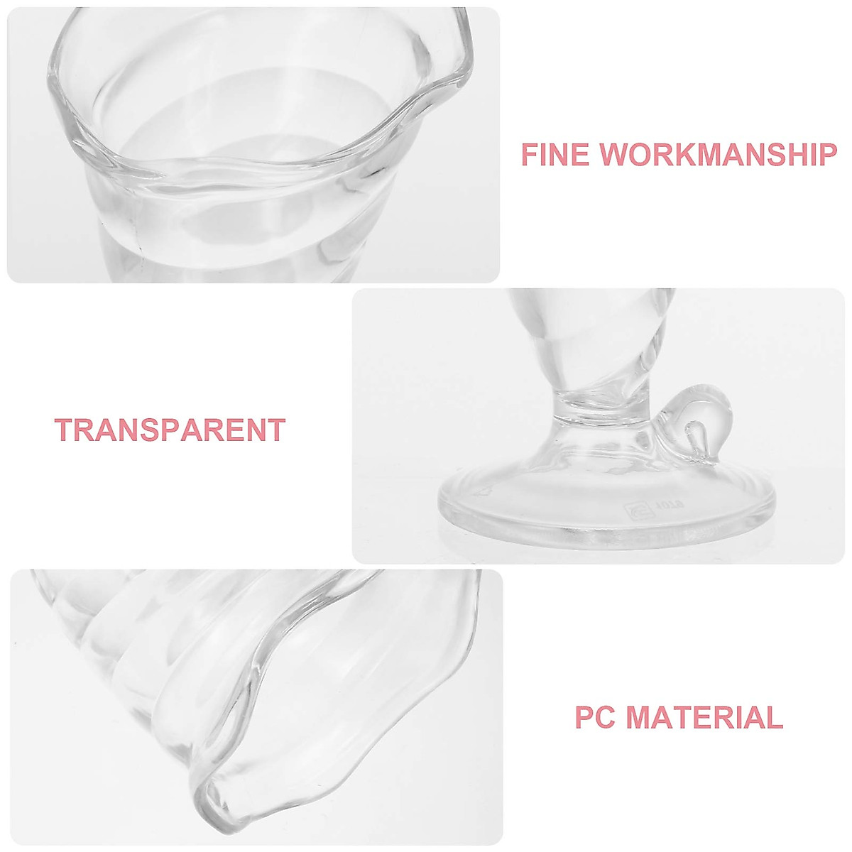 TOYANDONA Clear Container Footed Dessert Cup Crystal Tall Ice Cream Cup Clear Custard Cup Decorative Trifle Bowl for Parfait Sundae Fruit Snack Cocktail Condiment Serveware 340ml Clear Tumbler