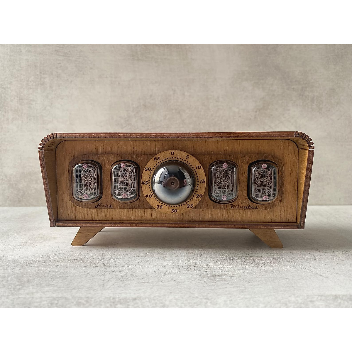 Handmade Nixie Tube Clock IN-12 - made in Ukraine - Vintage Retro Table Clock - Wooden Desk Nixie Tube Clock