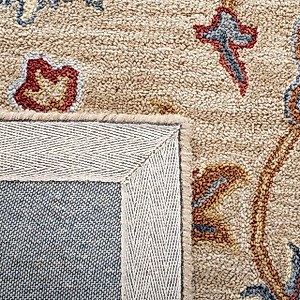 SAFAVIEH Heritage Collection Area Rug - 9' x 12', Brown & Beige, Handmade Traditional Oriental Wool, Ideal for High Traffic Areas in Living Room, Bedroom (HG825A)