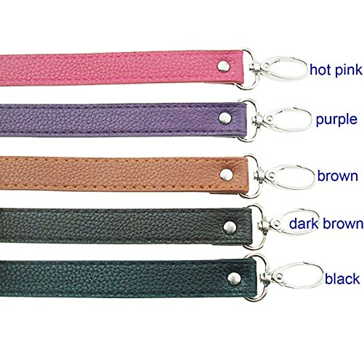 5Afashion One Pair 25" Leather Wristlet Bag Handles,Replacement Tote Should handles,Purse Straps,Wallet Bag Handle Straps (black)