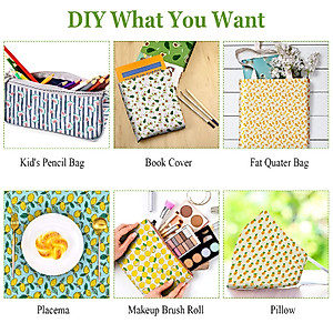 12 Pieces Printed Fruit Fabric Fruit Fat Quarters Fruit Pattern Fabric Bundles Quilting Sewing Patchwork Fabric for DIY Scrapbooking Art Craft Sewing Projects, 20 x 16 Inch/ 50 x 40 cm