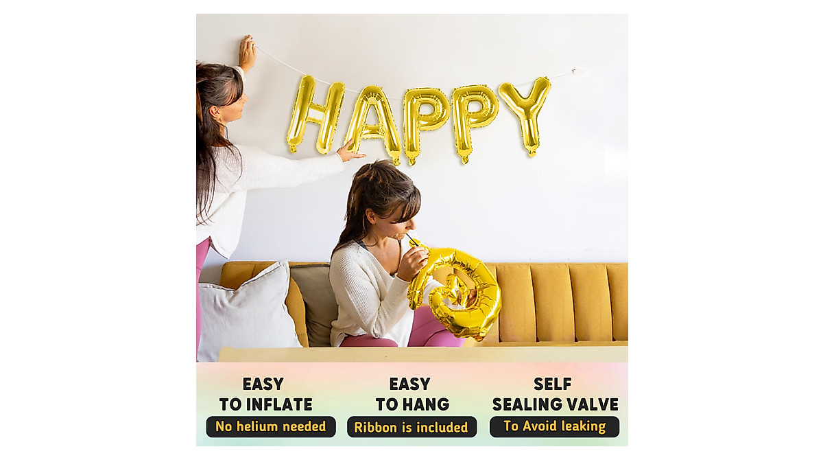 Personalized Letter Balloons - 16" Custom Phrase Foil Balloons