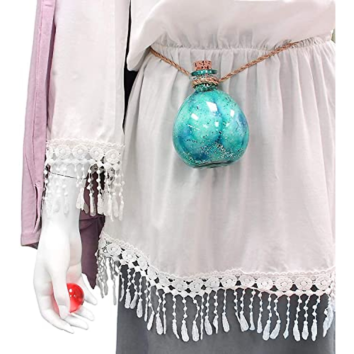 Cornucopia Round Glass Spherical Bottles, Potion Bottles" with Corks (2-Pack, 8-Ounce Capacity); Large Bottles for Costume Props, Decor & DIY Crafts