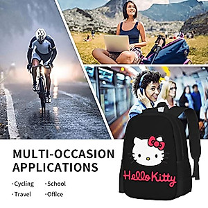 Hipeya Pink Backpack For Teens, Cute Anime Large Capacity Daypack Casual Travel Bag Youth With Storage, One Size