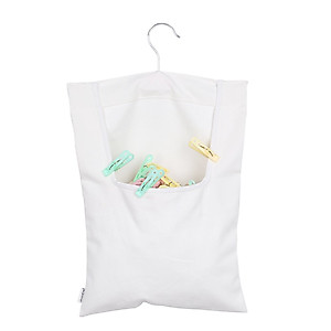 Augbunny 100% Cotton Canvas Clothespin Bag 2-Pack (White)