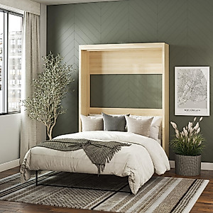 Signature Sleep Full Size Murphy Wall Bed with Wooden Slats in Wood, in Light Oak, No Box Spring Needed, Easy Assembly, Up to 600 lbs Weight Capacity