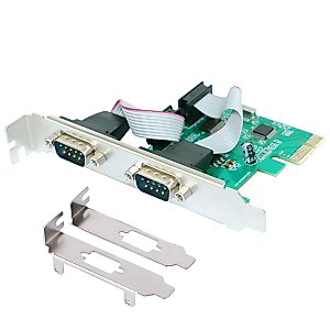 ELIATER 2-Port PCIe Serial Expansion Card with Industrial DB9 RS232 COM Ports, 16C550 UART WCH382 Chip for Windows XP, Vista,7, 8.x, 10, 11 32/64bit and Linux PCs, Low Bracket Included