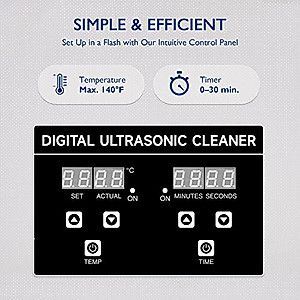 CREWORKS Ultrasonic Cleaner with Heater and Timer, 600W 30L Digital Sonic Cavitation Machine, 8 gal Stainless Steel Jewelry Cleaner for Professional Tool Watch Glasses Retainer Denture Parts Cleaning