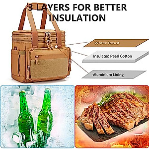 Gafetrey Large Tactical Lunch Box for Men, Insulated Lunch Bag Adult, Thermal Lunchbox Leakproof Waterproof Cooler Bag, Extra Large Lunch Pail for Work Office Camping