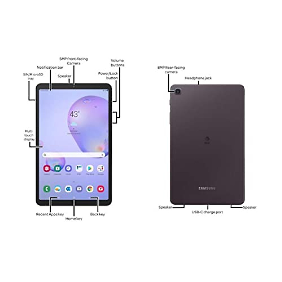 SAMSUNG Galaxy Tab A 8.4" (2020) 32GB T307U WiFi+LTE Unlocked Mocha Tablet (Renewed)