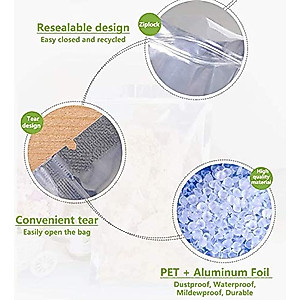 Mylar bags for food storage, 20 Pieces Aluminum sealable ziplock bag, Good for Food, Beans, Grain, Airtight sealing mylar bag 4 sizes aluminum foil bags, (4x6 5x8 6x9 7x10)