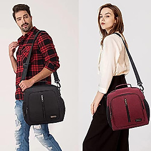 EKERHO Insulated Lunch Bag for Women/Men, Extra Wide-Open Lunch Tote, Reusable Cooler Bag with Adjustable Strap and Side Pockets, Thermal Lunch Box for Adults, Office, Work, Picnic, Grey