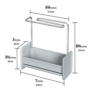 DODAMOUR Sponge Holder with Drain Pan, Kitchen Sink Caddy Tray Organizer, Sponge Brush Soap Dish Dishcloth Rack