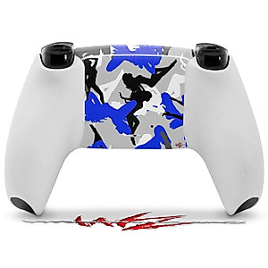 WraptorSkinz Skin Wrap compatible with Sony PS5 DualSense Controller Sexy Girl Silhouette Camo Blue (CONTROLLER NOT INCLUDED)