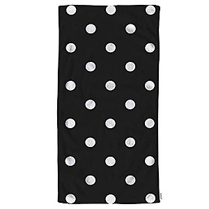 oFloral Polka Dot Hand Towels Cotton Washcloths,Vintage Black White Spot Doodle Polka Comfortable Super-Absorbent Soft Towels for Bathroom Kitchen Face Towel 15X30 Inch