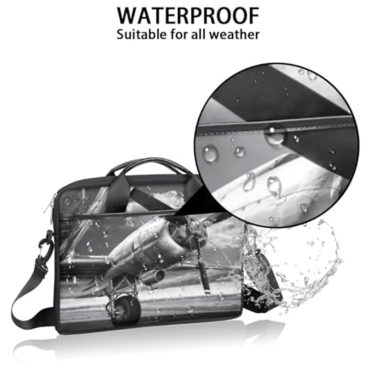Airplanes Laptop Computer Bag Waterproof Shoulder Messenger Bag 13-15 inch Durable Laptop Tote Bag with Shoulder Strap Handle Lightweight Crossbody Briefcase