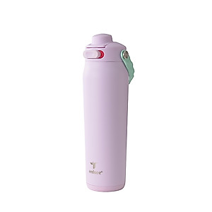 REDUCE Aura Vacuum Insulated 26 oz Water Bottle - Leak-Proof & Chug Spout for Quick Hydration - Keeps Drinks Cold for 30 Hours - Removable Handle for Travel or Gym - Soft Sit Base - Lilac Bud
