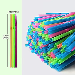 Perfect Stix Neon Flex 10 unwrapped-1250ct Straws, 9" (Pack of 1250)