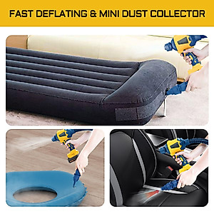 Cordless Air Pump Air Duster Compatible with Dewalt 20V Battery(Tool Only), Handheld Brushless Compressed Air Mattress Pump Air Blower w/ 3 Speeds & 7 Nozzles & 336MPH for Home Cleaning, Outdoor