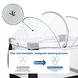 Beberoad Love Pack N Play Tent Cover Playpen Mosquito Net Cover with 2-Way Zipper for Travel Crib/Playard (White)