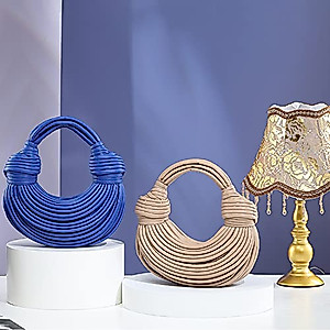 Woven Handbags For Women Hand Woven Bread Messenger Bag Soft Handle Handbag Weaving Creative Noodles Underarm Bag