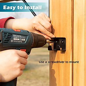 YONSIN 18" Cane Bolt Heavy Duty Drop Rod Gate Stopper Hardware, Black Finish