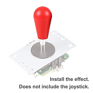 MYMIQEY 2X Arcade Joystick Bat Top American Type Oval Head Handle Knob for Replacement 2 Players Arcade Joystick DIY Kit MAME Jamma Parts Pac Man Arcade1up Cabinet (Red & Black)