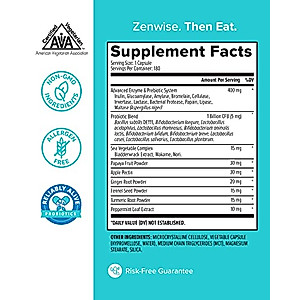 Zenwise Probiotic Digestive Multi Enzymes, Probiotics for Digestive Health, Bloating Relief for Women and Men, Enzymes for Digestion with Prebiotics and Probiotics for Gut Health - 180 Count