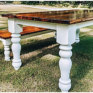CAROLINA LEG CO. Curvy Dining and Bench Combo - Unfinished American Pine - Set of 4 Dining and Bench Legs - Made in NC