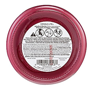 CANDLE-LITE Scented Juicy Black Cherries Fragrance, One 10oz. 3-Wick Aromatherapy Candle with 20-40 Hours of Burn Time, Dark Red Color, 10 oz