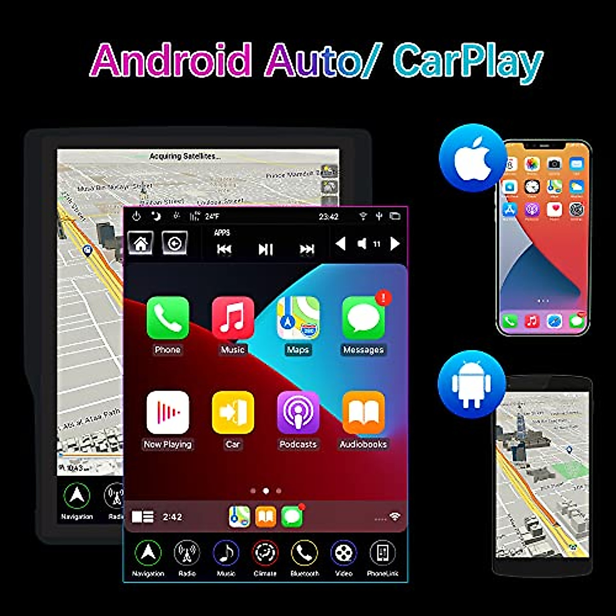 LINKSWELL GEN IV 12.1 Inch Radio Replacement for RAM 2019 2020 2021 Trucks New Body Style 1500/2500/3500 Android 8.1 T-Style Car Stereo Touch Screen Head Unit Multimedia Bluetooth GPS Navigation