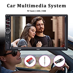 Double Din Car Stereo Compatible with Apple Carplay CAMECHO 7 Inch HD Touchscreen Radio with Bluetooth and Backup Camera, Remote Control, Phone Mirror Link,USB TF AUX Input, SWC, FM Audio Receivers