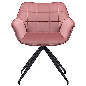 Duhome Velvet Accent Chair,Mid-Back Dining Arm Chairs Modern Upholstered Contemporary Chair Pink 1pcs