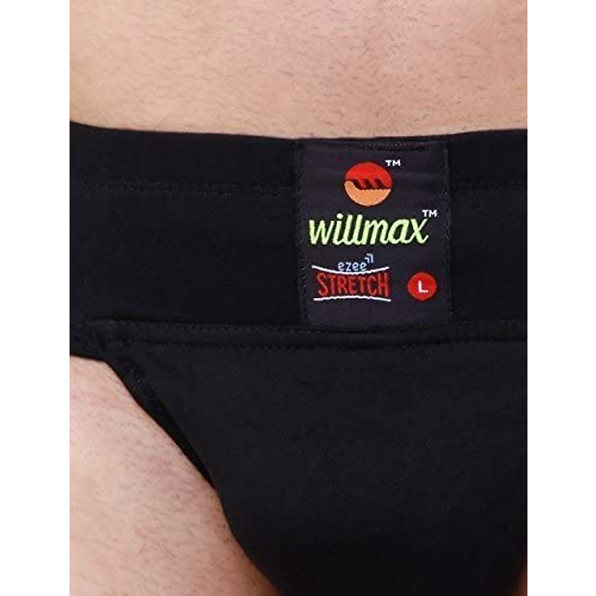 WMX Gym Cotton Supporter Back Covered with Cup Pocket Athletic Fit Brief Multi Sport Underwear Pack 2 (Ezee, Black M)