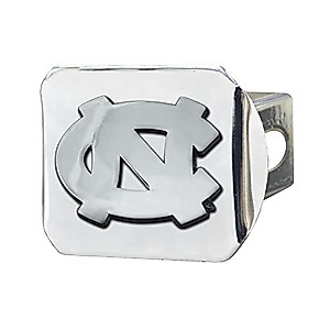 FANMATS 15052 North Carolina Tar Heels Chrome Metal Hitch Cover with Chrome Metal 3D Emblem