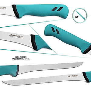 YOUSUNLONG Slicing Knife Ham Knife 10" (254mm) - Premium High-carbon molybdenum steel blade - Spanish Style Meat and Ham Slicer - Ergonomic & non-slip handle