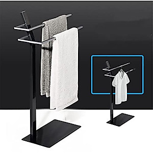 N/A Stainless Steel Multifunctional Movable Bathroom Rack Towel Rack Floor-Standing Bath Towel Rack