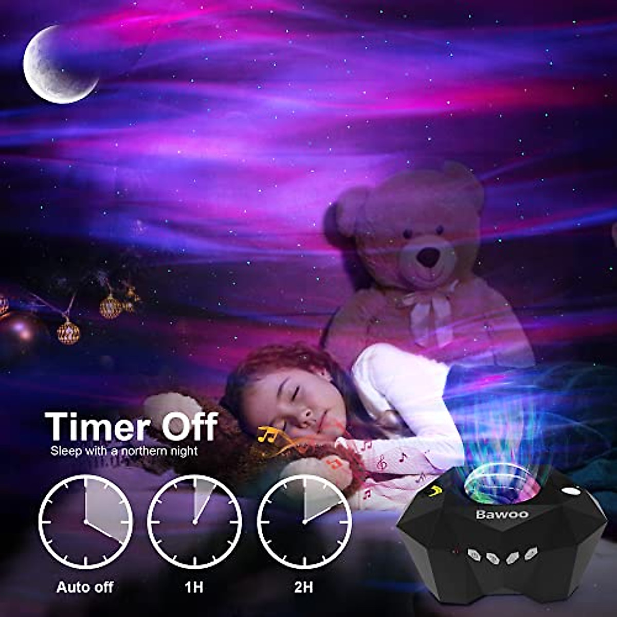 Aurora Star Light Projector with Moon & Galaxy Lights | Relax & Decorate