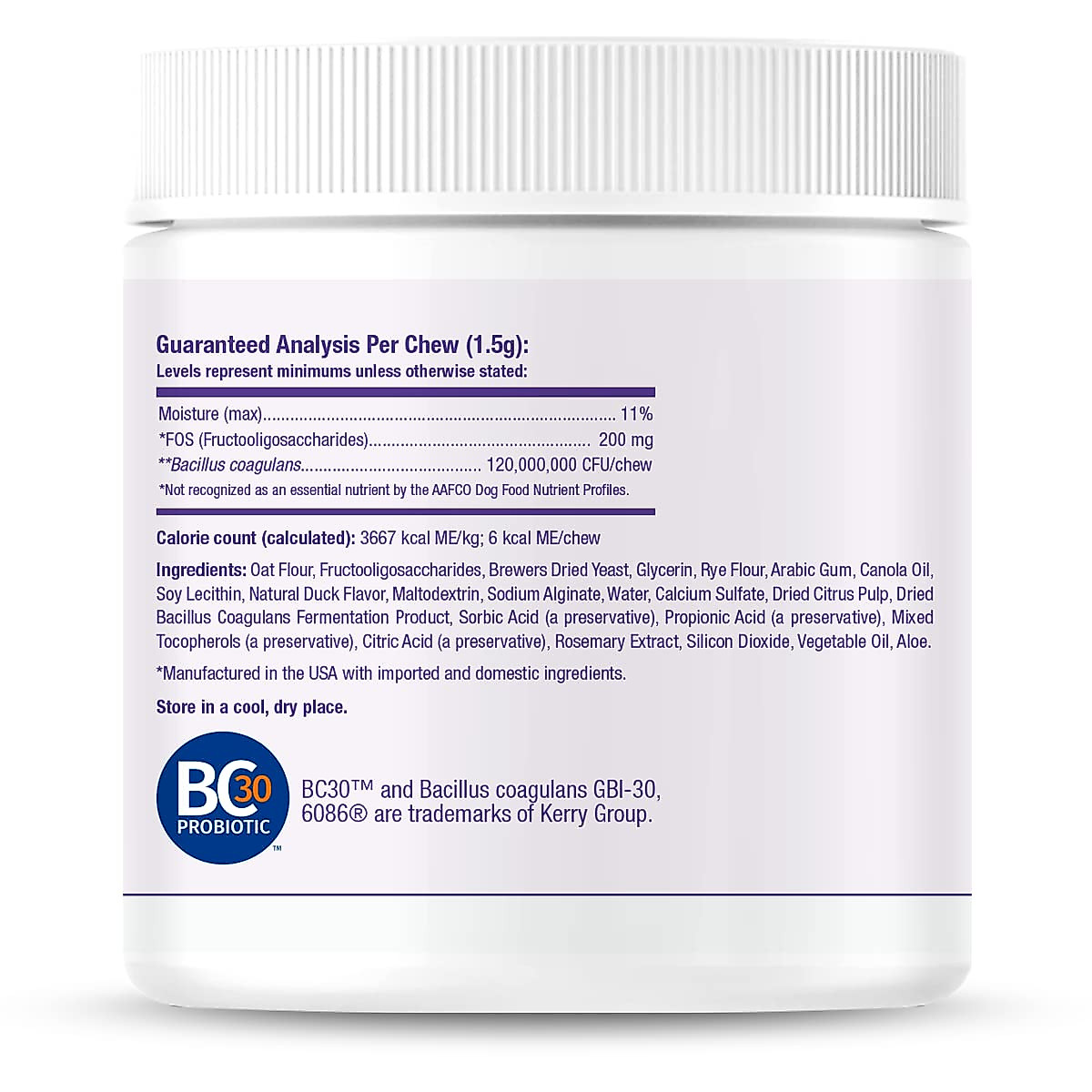 PAWLABS Gut-Max Probiotic Chews - Patented BC30™ Bacillus Coagulans - Natural, Vet Formulated Digestive & Immune Support - Relieves Diarrhea, Constipation, Bloating - Duck Flavor - 90 Soft Chews