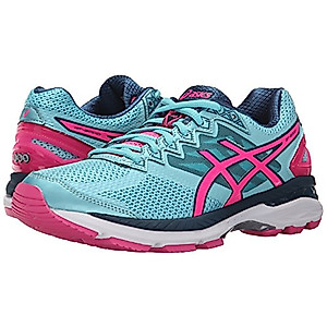 ASICS Women's GT-2000 4 Running Shoe, Turquoise/Hot Pink/Navy, 6 M US