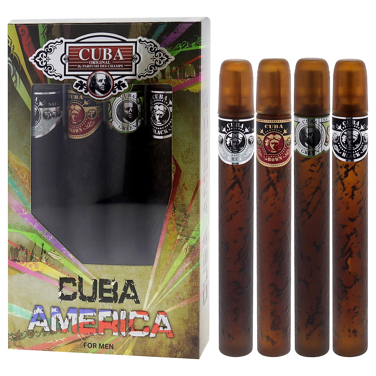 CUBA AMERICA 4-Piece SET, 4X35 ML (BLACK, BROWN, GREEN, GREY)