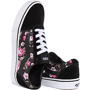 Vans Women's Low-Top Trainers, Multicolour Roses Black Xnw, 8