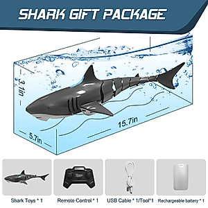 wakeInsa 2.4G Remote Control Shark,Kids Shark Toy,RC Boats,Submarine,Pool Toy for Kids,Water Toy,Christmas and Birthday Gift for Boys and Girls