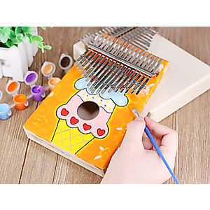Jiayouy Kalimba Thumb Piano 17 Keys Kalimba DIY Kit with Carrying Bag Tuning Hammer Portable Mbira Finger Piano Gifts for Kids and Adults Beginners (Wood Color)